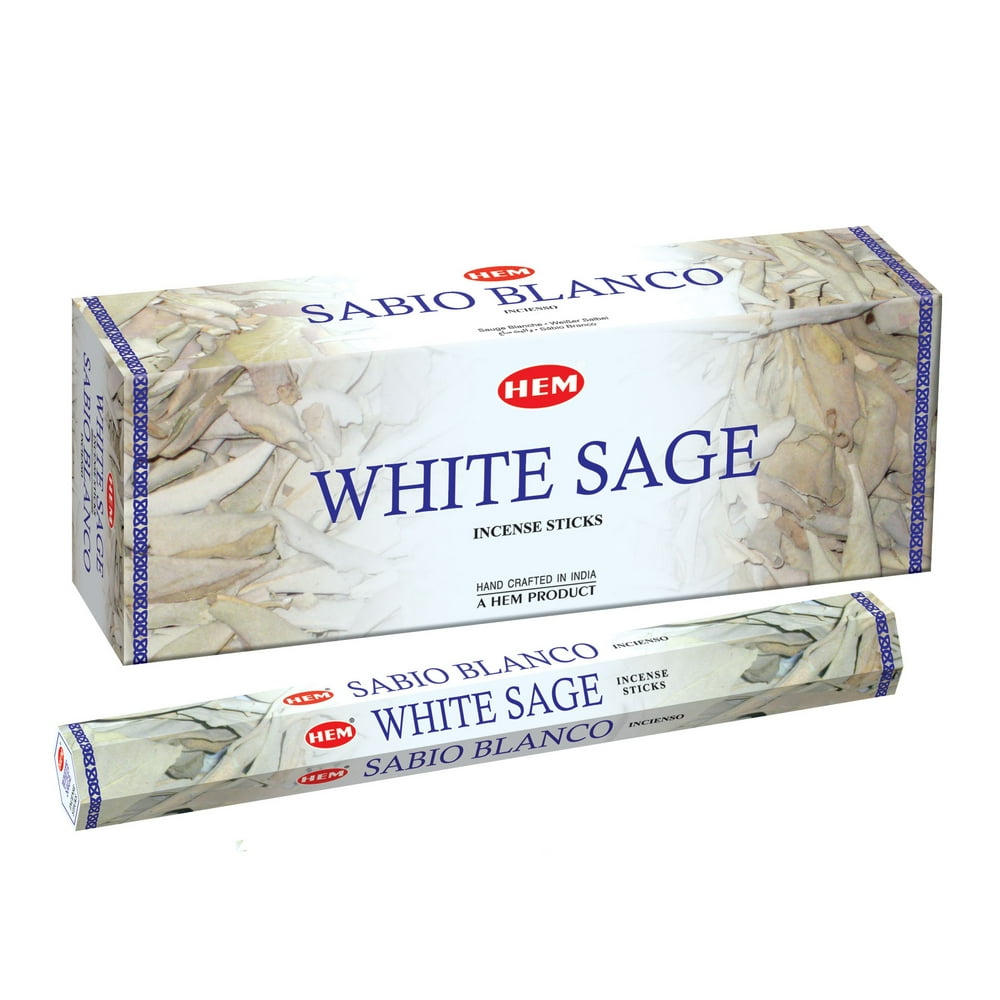 Hem White Sage Incense, 120 Stick Box, 6 Packs of 20 Sticks Each ...