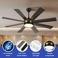 ModFusion 80" Modern Minimalist Ceiling Fan with LED Light, Matte Black ...