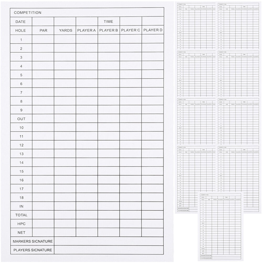 10pcs Golfs Score Record Cards Coated Paper Scorecards Score Record ...