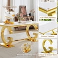 7-Piece Glass Dining Table Set, 70" Rectangular Tempered Glass Table ...