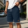 BRANROY Men's Casual Shorts Leather Label - Waffle Texture Drawstring ...