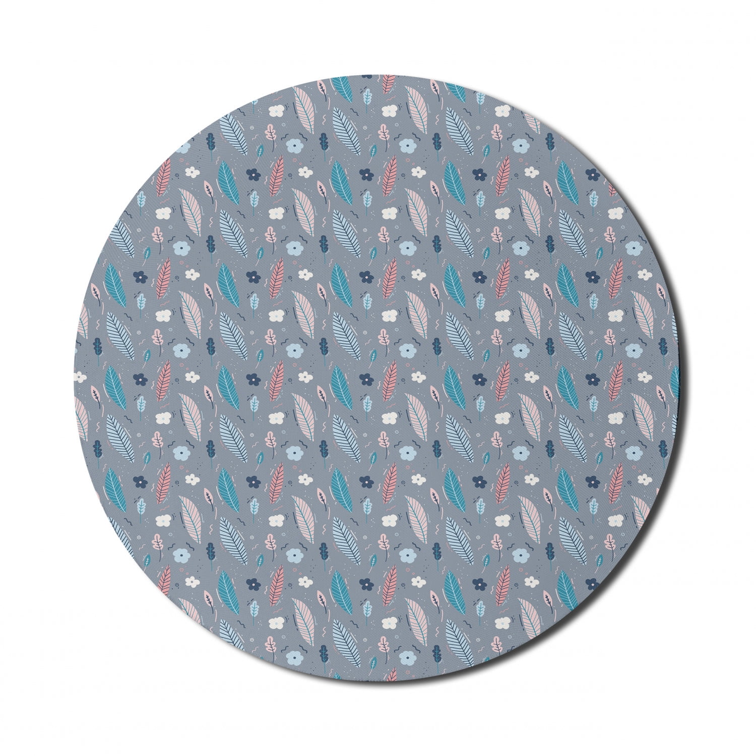 Botany Mouse Pad for Computers, Abstract Pastel Pattern with Leaves ...