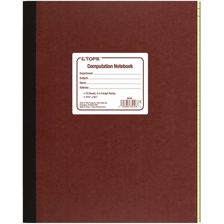 Tops 35126 9.25 x 11.75-Inch Computation Notebook, 156 Numbered Pages ...