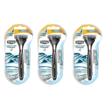 Schick Quattro Men's Midnight Razor & Cartridges, Titanium Blades ...