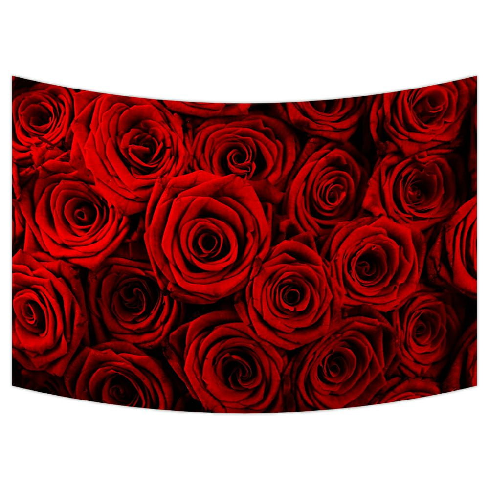 ZKGK Red Rose Flower Floral Pattern Tapestry Wall Hanging Wall Decor ...
