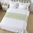 Bed Runner Green Vertical Stripes Bedding Scarves Soft Decorative Bed ...
