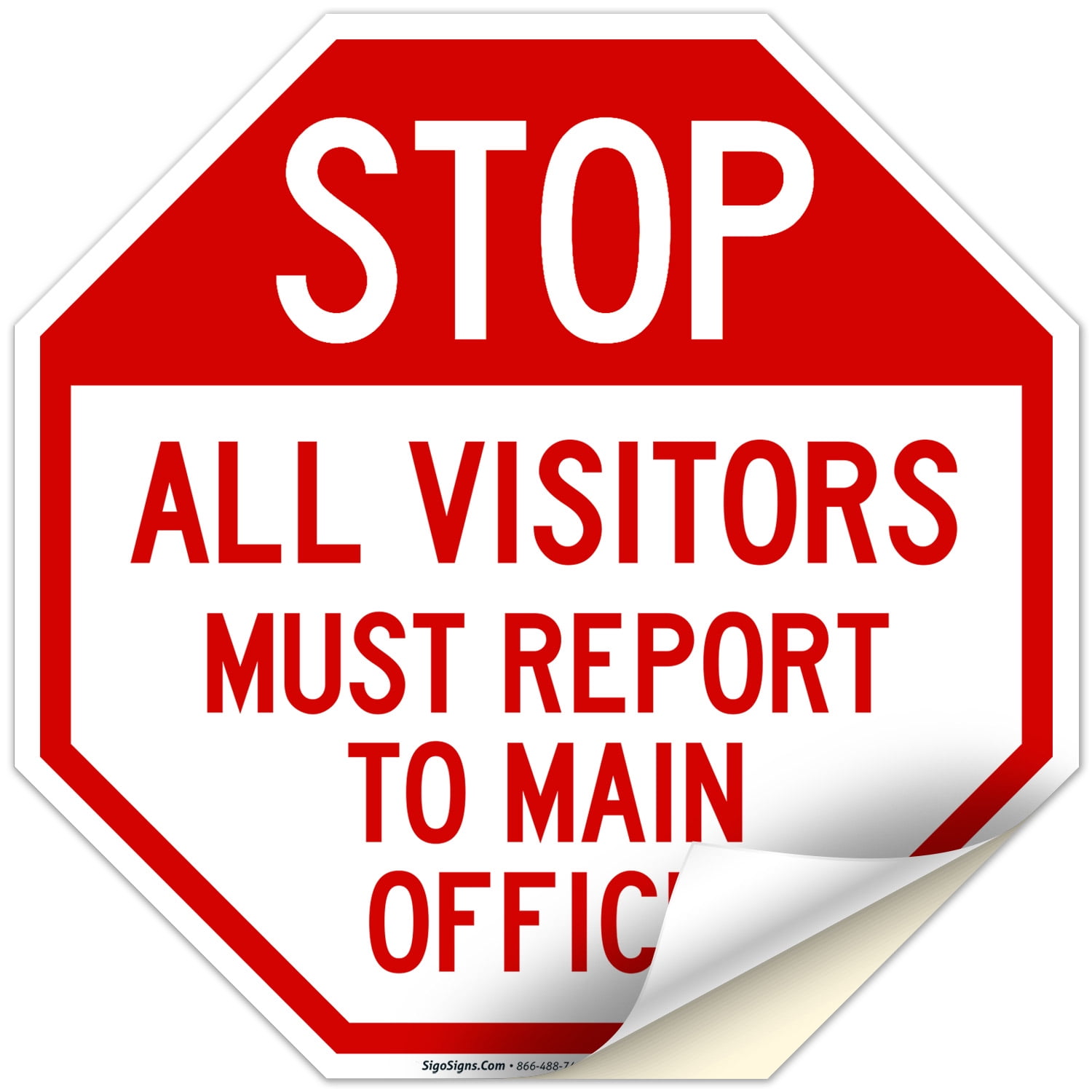 All Visitors Must Report to Main Office Sign, - Walmart.com