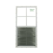 Shed Windows 12x18 White Flush, Safety Tempered Glass with Mesh Screen ...