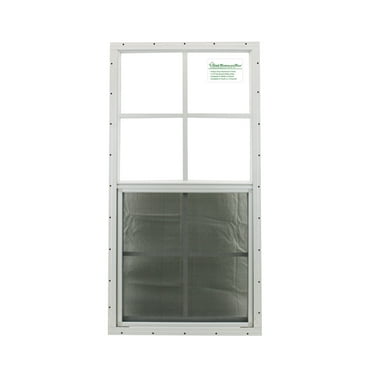 Shed Windows 12x18 White Flush, Safety Tempered Glass with Mesh Screen ...