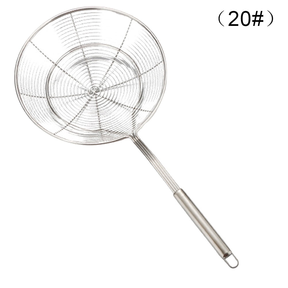 Reheyre Long Handle Round Stainless Steel Colander Oil Filter Fried ...