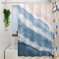 Blue Black Beach Waves Shower Curtains for Bathroom, Nautical Coastal ...