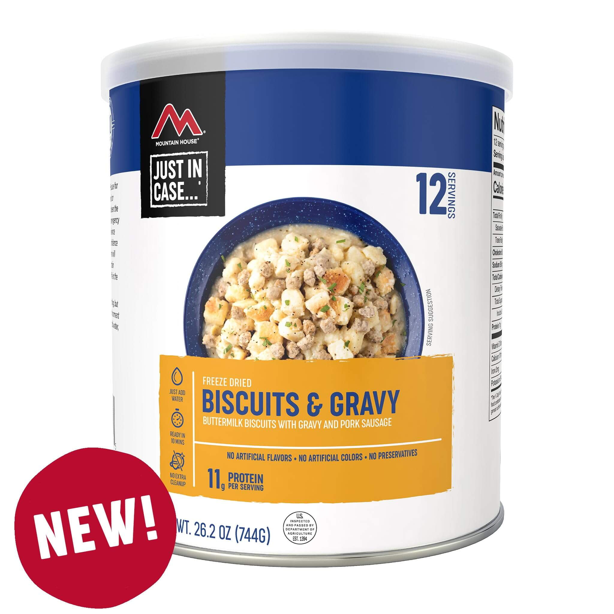 (6 Cans Pack) Newly Launched Mountain House Biscuits & Gravy Freeze ...