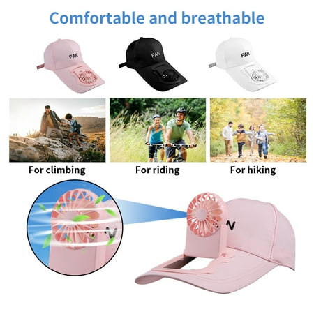 Vonky Hat Fan Sun Visor Sports Cooling Peaked Cap Sun Visor Hat Fan Fan ...