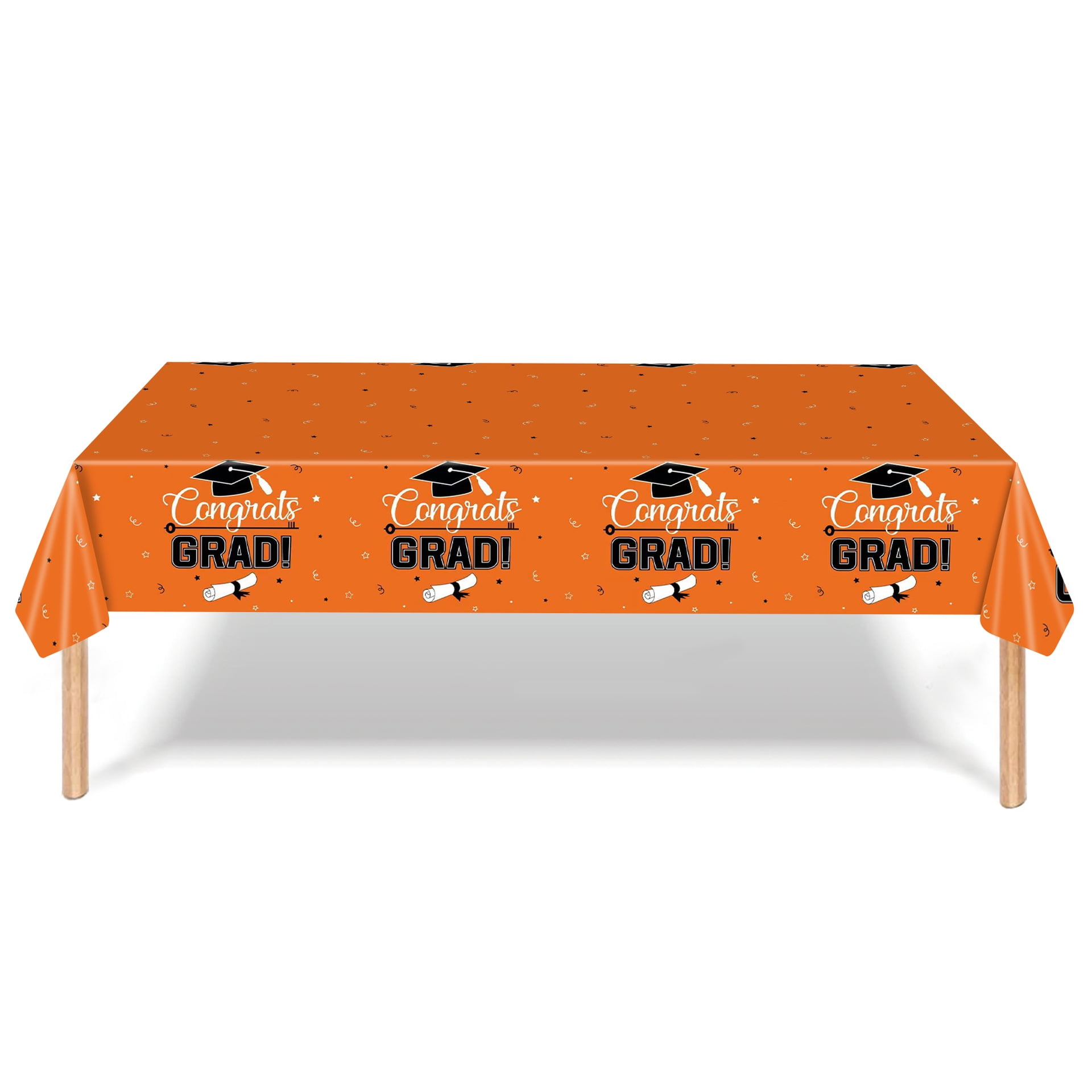 Graduation Tablecloths, 2 Pack Large Size Plastic 54"x108" Congrats ...