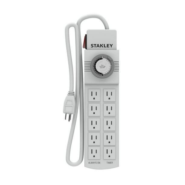 Stanley TimeIt 10-Outlet Powerstrip with Daily Mechanical Timer, Colour ...
