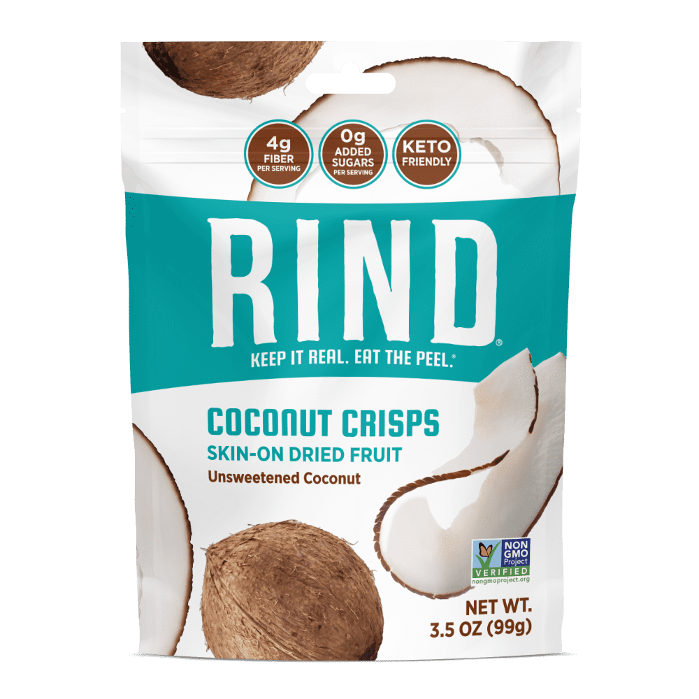 RIND Snacks Organic Unsweetened Coconut Crisps 3.5oz Bag - Walmart.com