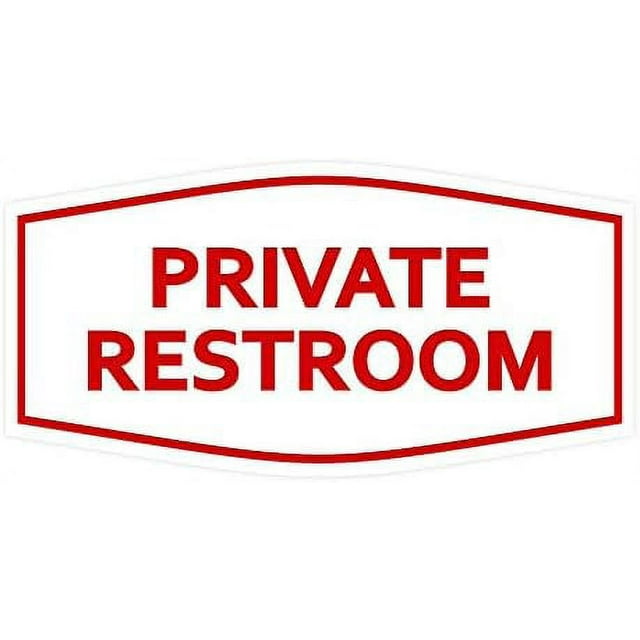 fancy private restroom sign (white/red) - large - Walmart.com