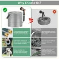 50 ft Metal Garden Hose, Stainless Steel Water Hose with 10 Function ...