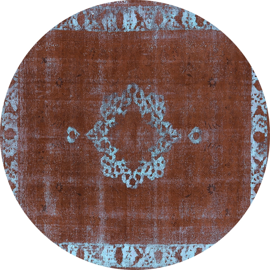 Ahgly Company Indoor Round Oriental Light Blue Industrial Area Rugs, 8 ...