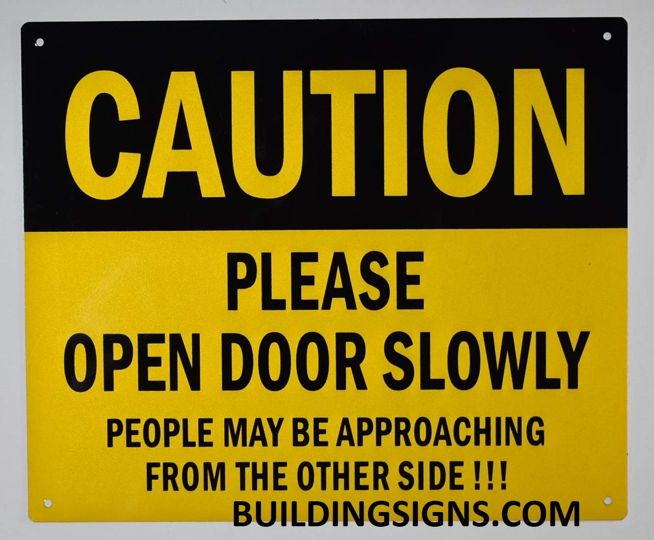 Caution Please Open Door Slowly Sign (Reflective!,Aluminium,Yellow ...