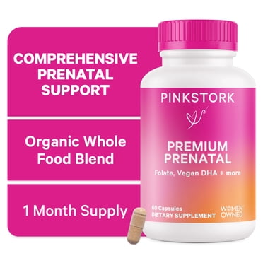 Pink Stork Liquid Prenatal Vitamin: Organic Blend, Folate, Iron, Zinc ...