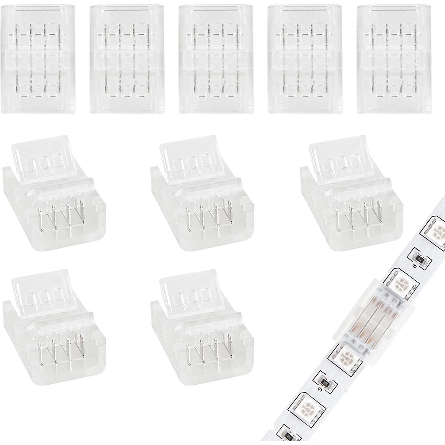 Paquete de 10 conectores LED de 4 pines, tira de LED de 10 mm a ...