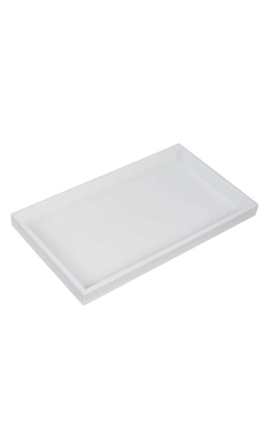 Large White Plastic Stackable Tray - 14 3/4"W x 8 1/4"L x 1"H - Set of ...