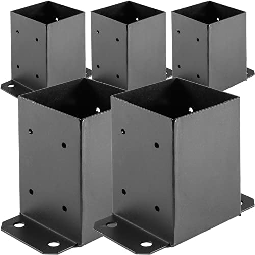 VEVOR 4 x 4 Post Base 5 PC, Inner Size 3.5 x 3.5 inch, Post Bracket 2.5 ...