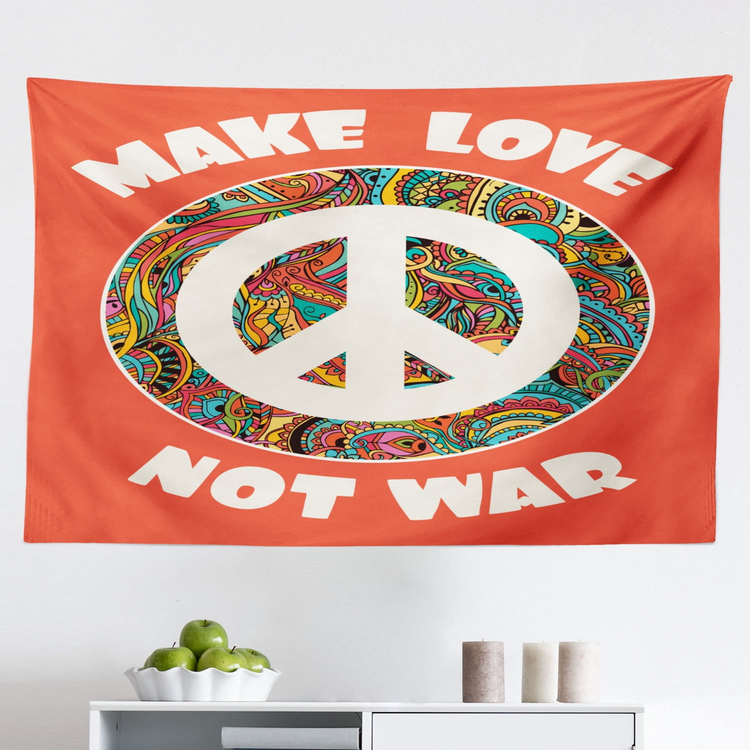 Groovy Tapestry, Petals of Retro Colors Old Fashioned Style Revival ...
