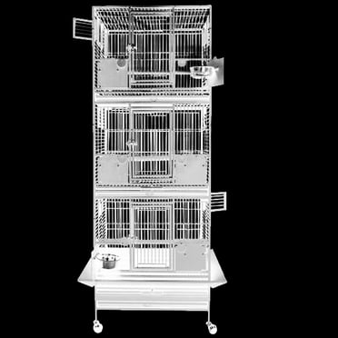 A and E Cage Co. 32"x21" Double Stack Flight Cage - Platinum - Walmart.com
