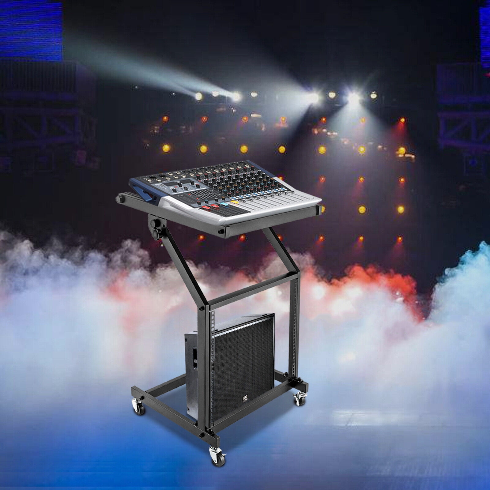 SHZICMY Modern 16U Rack Mount Mixer Case Stand Studio Equipment Cart ...