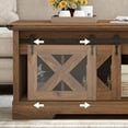 Dextrus Farmhouse Lift Top Coffee Table with Storage & Sliding Door ...