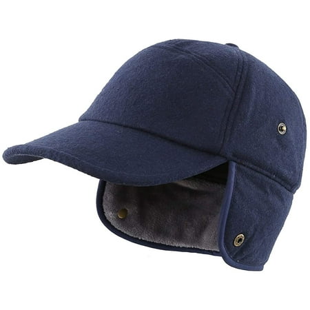 Men’s Winter Baseball Cap with Earflaps Fleece Lined Trapper Hunting ...