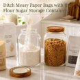 2PCS Flour Sugar Storage Containers Large Glass Food Storage Jars with ...