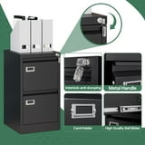 MIIIKO 2 Drawer File Cabinet,Metal Small Filing Cabinets with Lock,15 ...