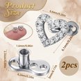 Briana Williams 2Pcs 14G Cubic Zirconia Dermal Anchor Tops and Base ...
