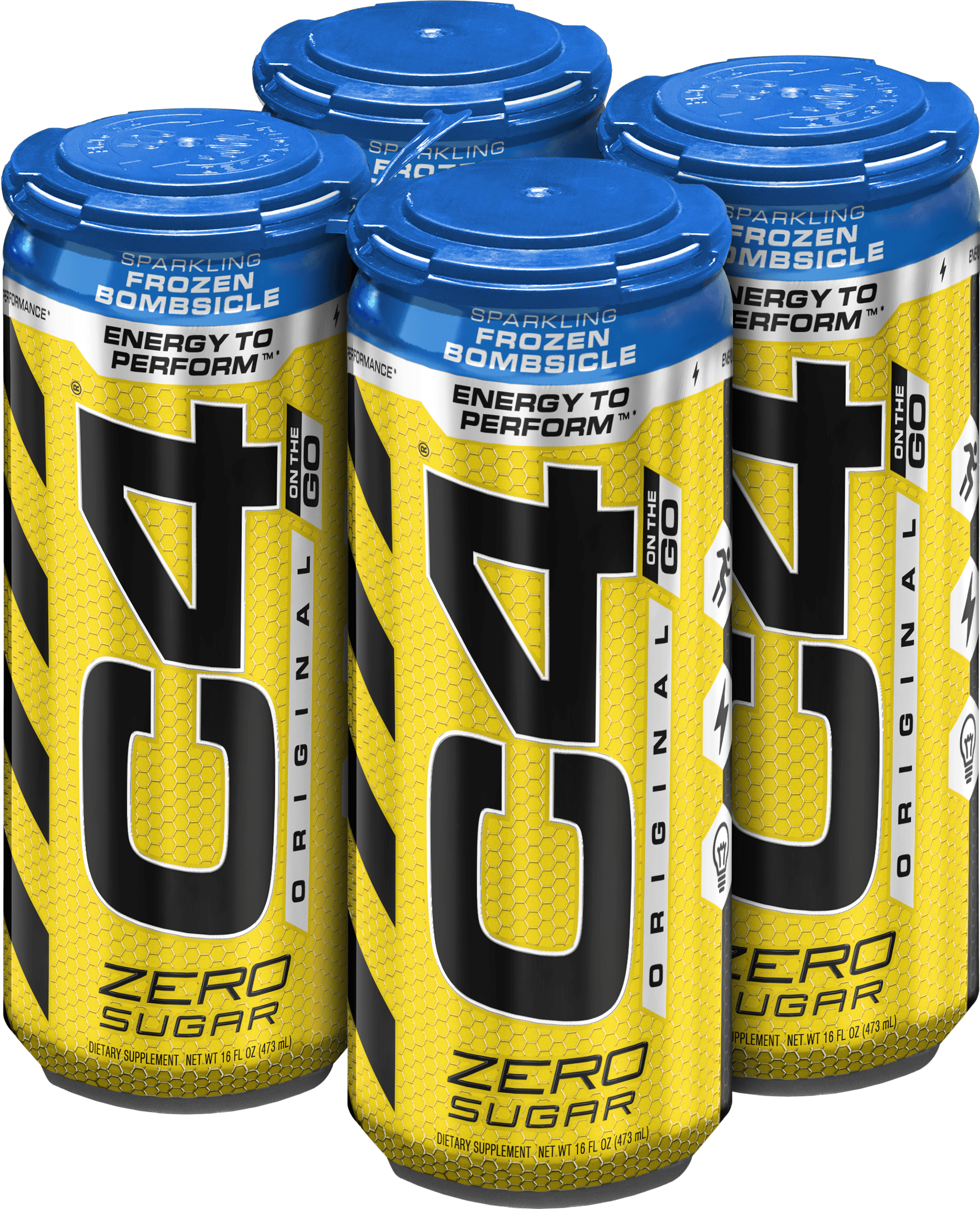 C4 Original Carbonated Pre Workout Drink Frozen Bombsicle Four 16oz 