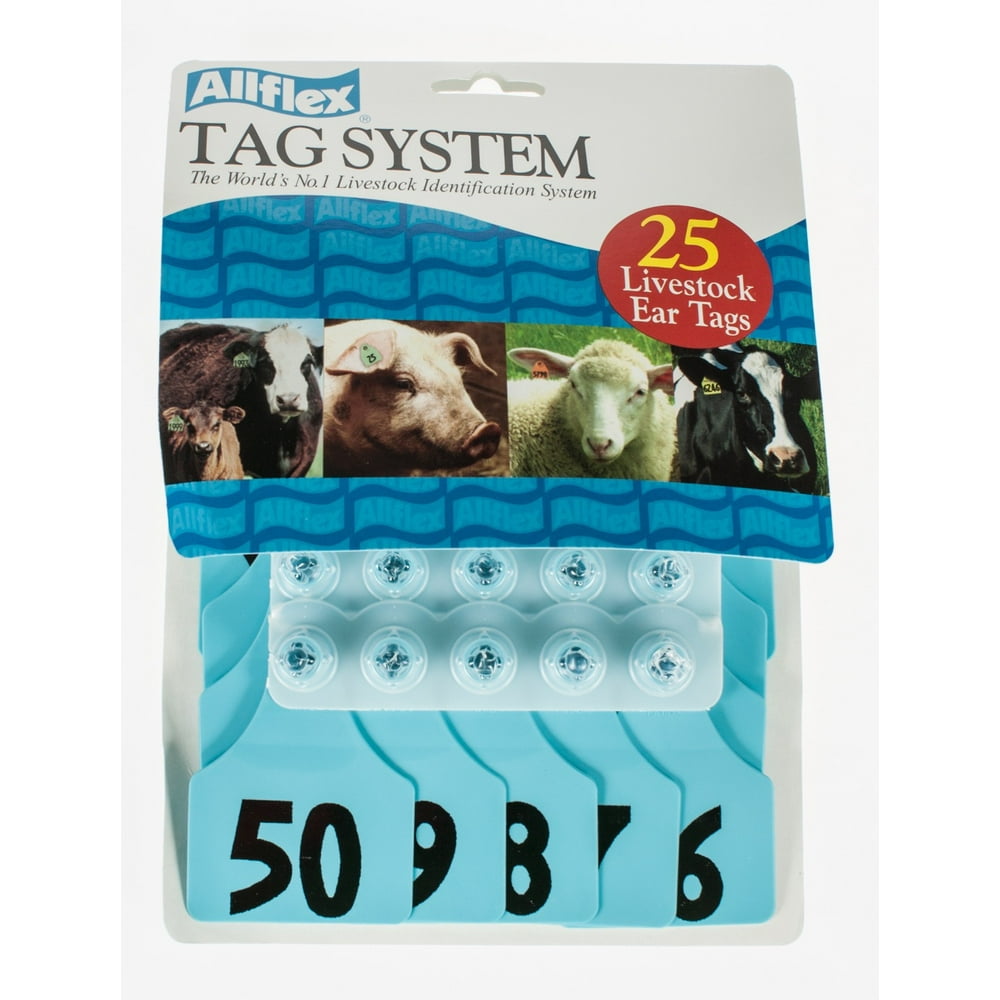 Allflex Global Ear Tag, 4" x 3", Maxi, Blue, [26 - 50] - Walmart.com ...