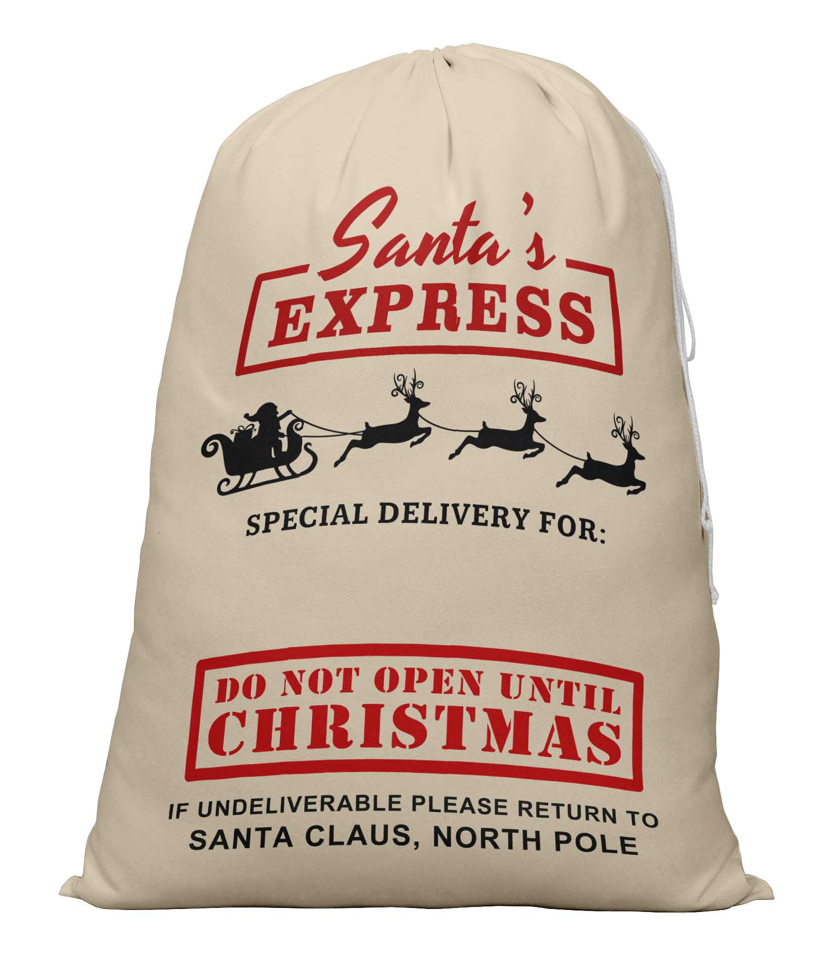 Printtoo Large Drawstring Canvas Bag Christmas Sack Bags Santa Gift ...