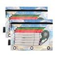 2 Pack Expandable Flip Folders with Clear PVC Window Binder Pouches 3 ...