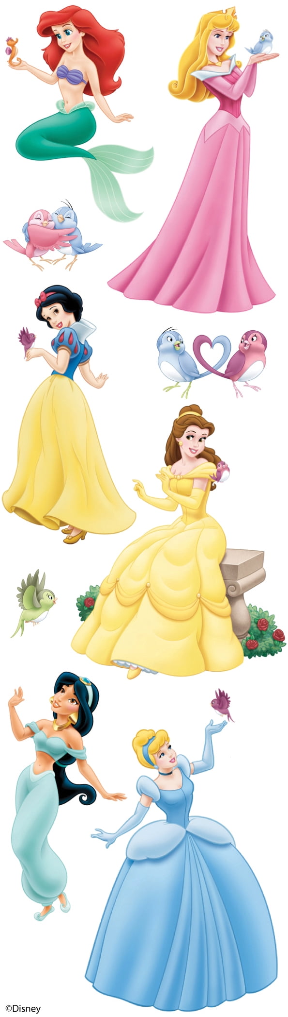 Disney Slims Dimensional Stickers-Princess - Walmart.com