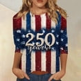 CIENVNSTG Womens 4th of July 250th Anniversary Crewneck Top USA Flag ...