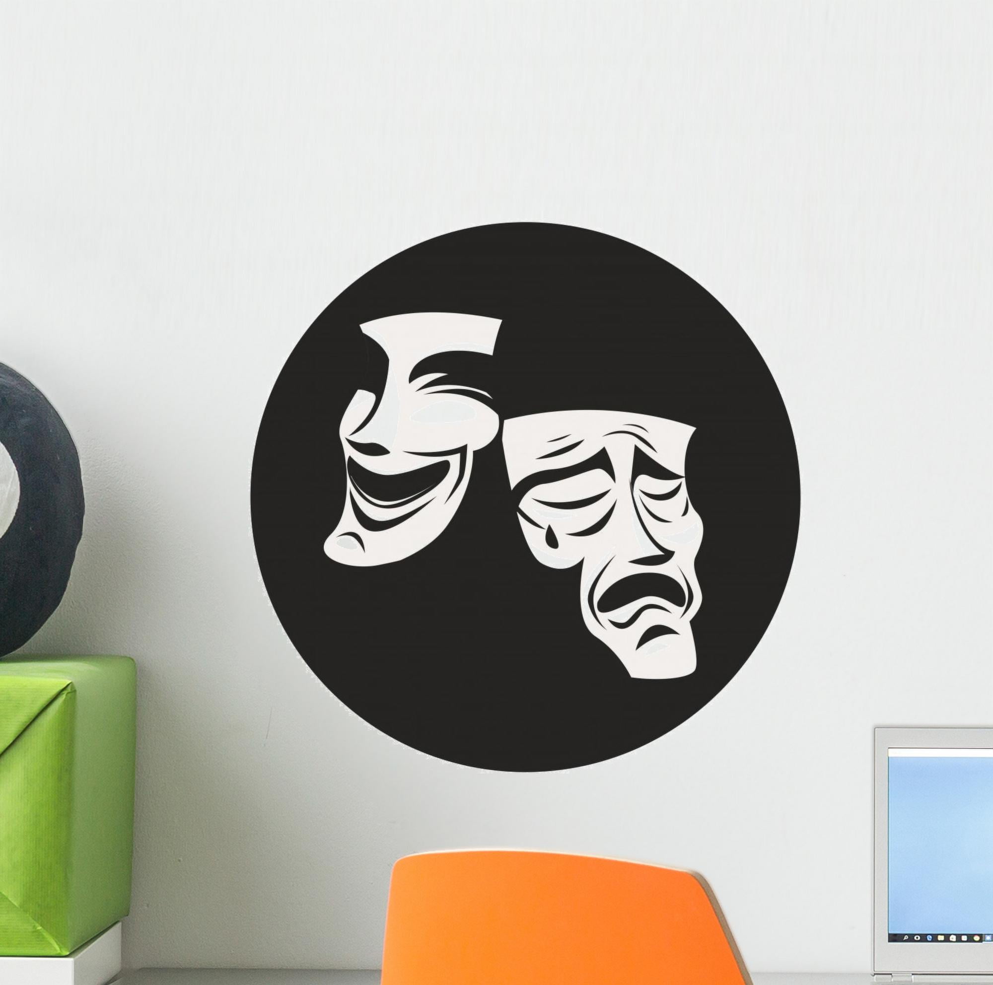 Comedy Drama Theater Masks Wall Decal Wallmonkeys Peel and Stick ...
