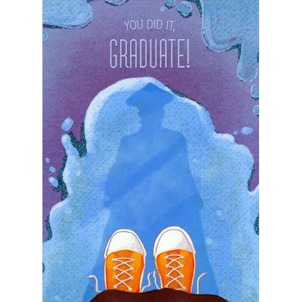 Designer Greetings Sneakers And Reflection In Puddle Graduation ...