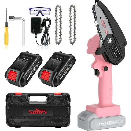Mini Chainsaw, 4-Inch Cordless Chain Saw, 24V Battery Powered Chainsaw ...