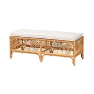 bali & pari Ishana Boho Storage Bench, Natural Rattan, Natural ...