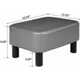 16.54" Small Footstool, PU Faux Leather Step Stool, with Padded Seat ...