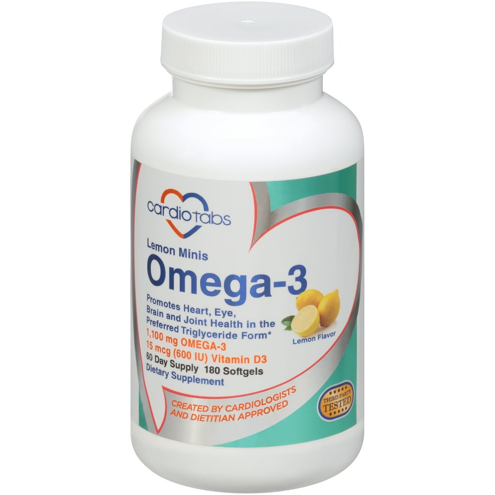 CardioTabs Omega-3 Lemon Minis Dietary Supplement Softgels 180 ct ...