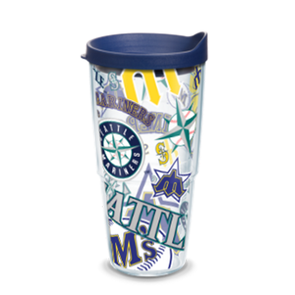 MLB Seattle Mariners All Over 24 oz Tumbler with lid - Walmart.com ...