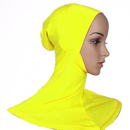 Lady Cap Islamic Neck Cover Muslim Headscarf(Yellow,Age Group ...
